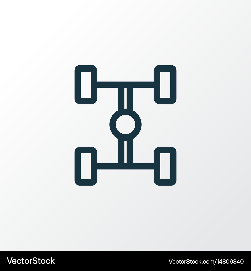 Wheelbase outline symbol premium quality isolated Vector Image