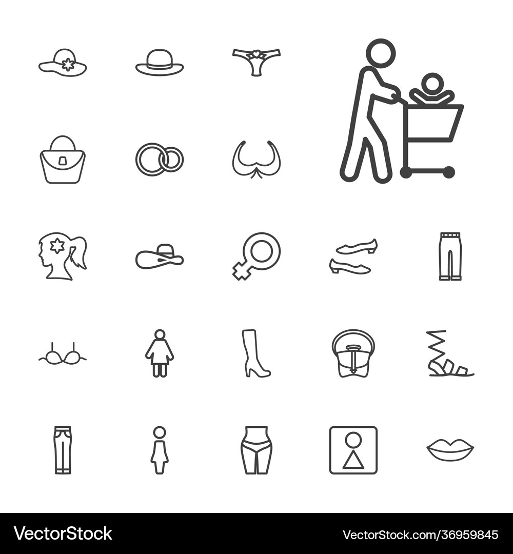 22 women icons Royalty Free Vector Image - VectorStock