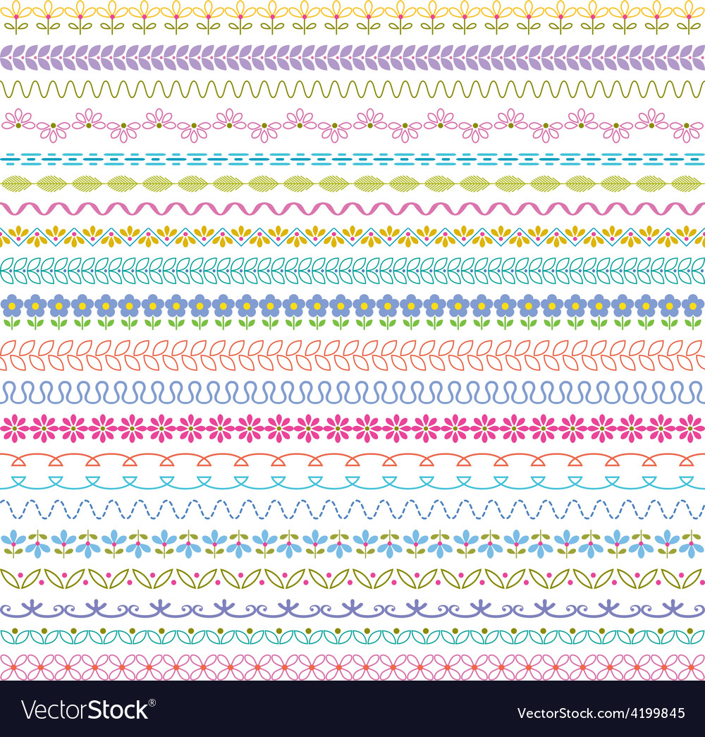 Border patterns Royalty Free Vector Image - VectorStock