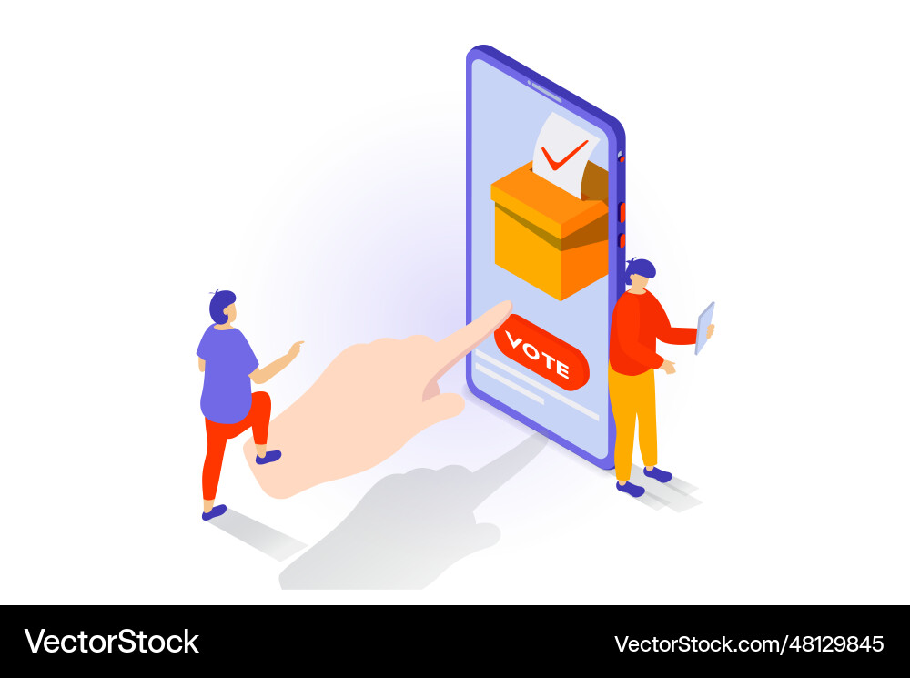 Election and voting concept in 3d isometric design