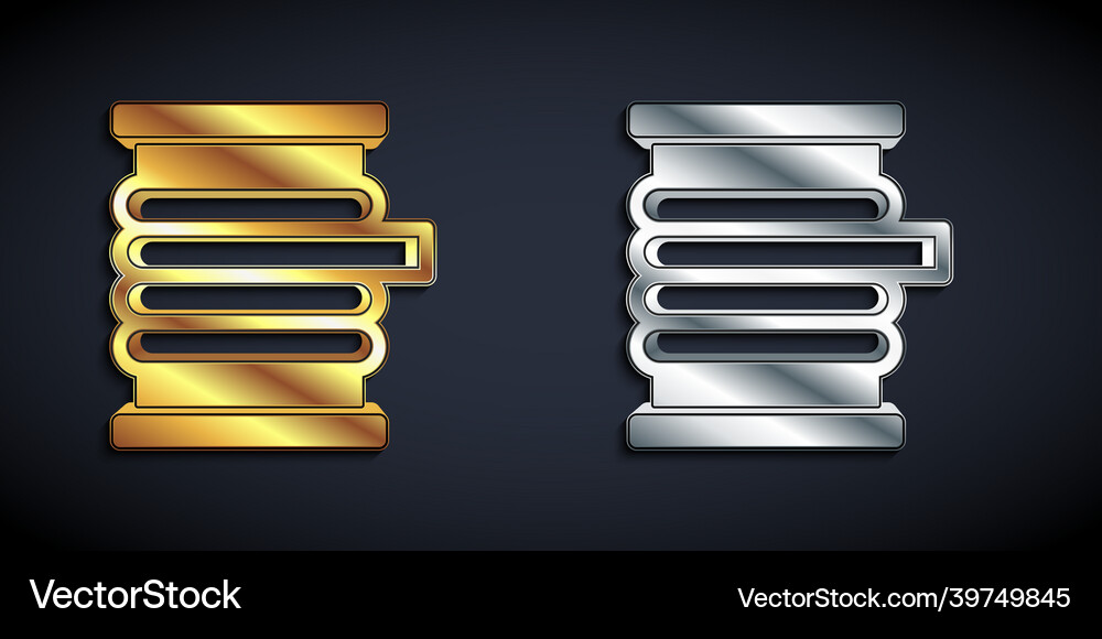 Gold and silver wire electric cable on a reel Vector Image