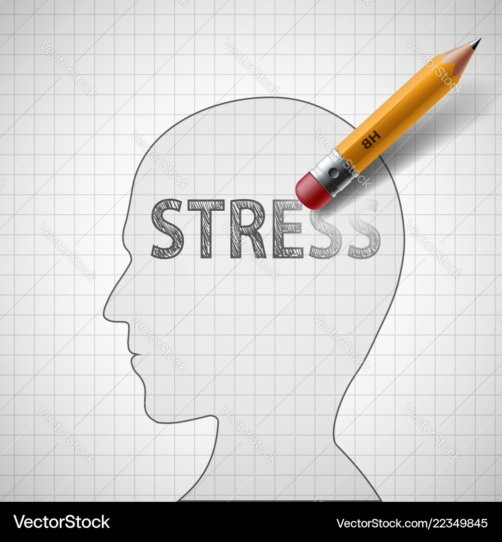 Human head with the word stress Royalty Free Vector Image