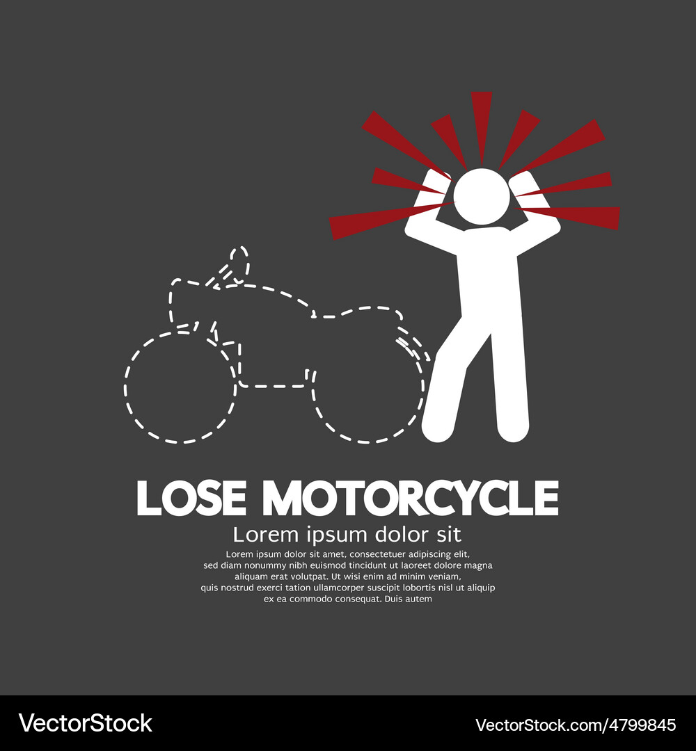 Lose motorcycle concept graphic symbol Royalty Free Vector