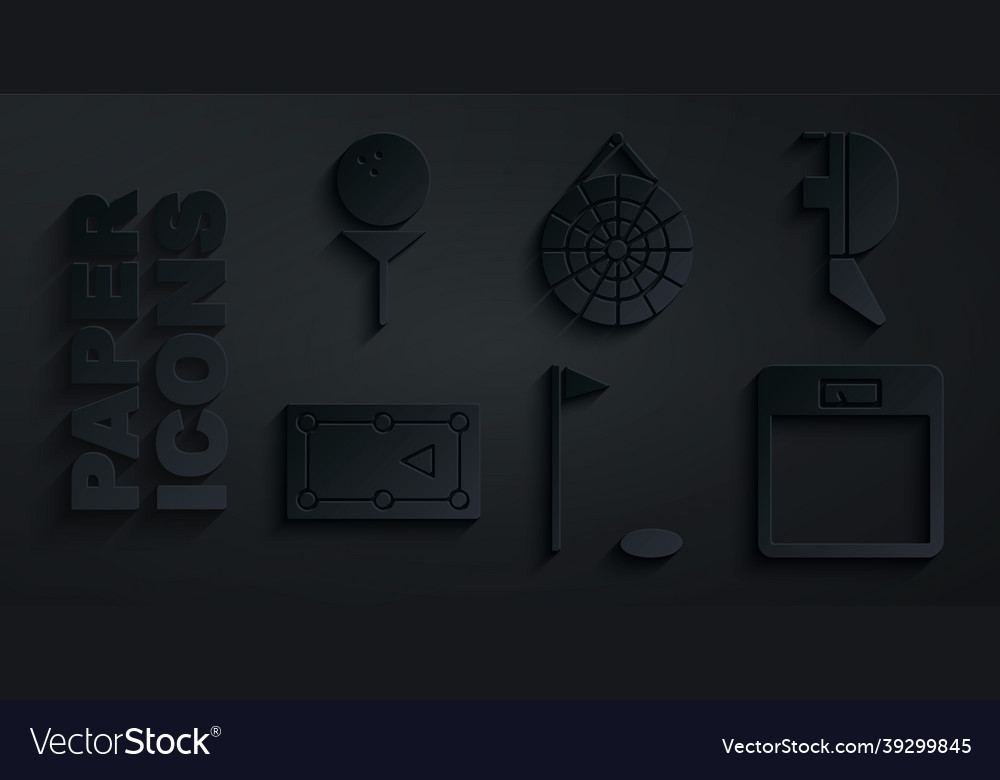 Set golf flag fencing helmet mask billiard table Vector Image Set golf flag fencing helmet mask billiard table Vector Image