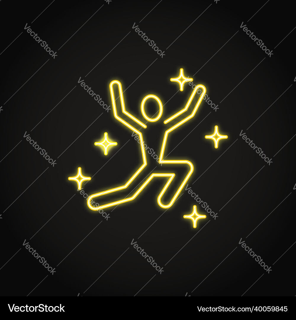 Shining neon euphoria icon in line style Vector Image