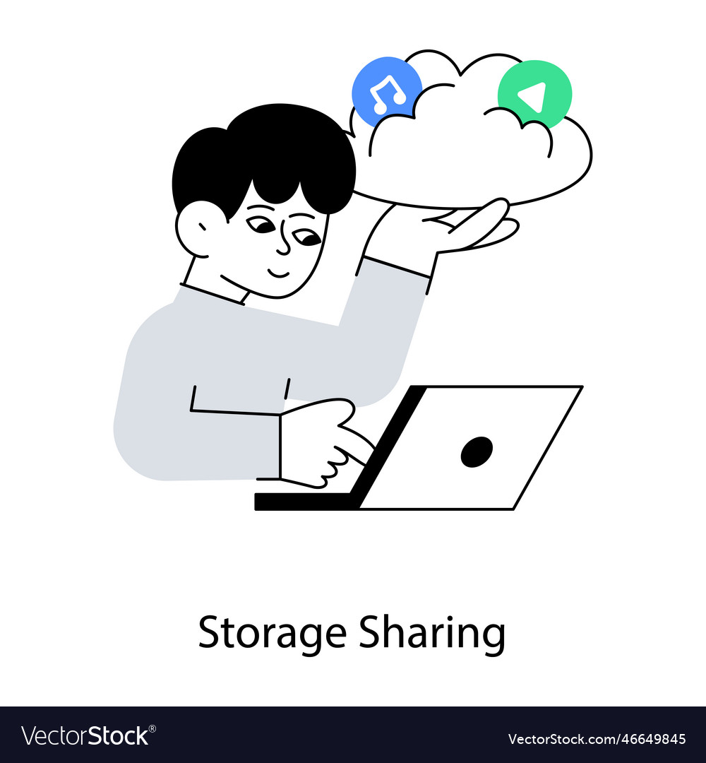 Storage sharing Royalty Free Vector Image - VectorStock