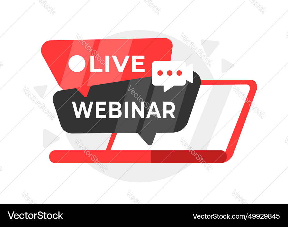 Striking of a live webinar Royalty Free Vector Image