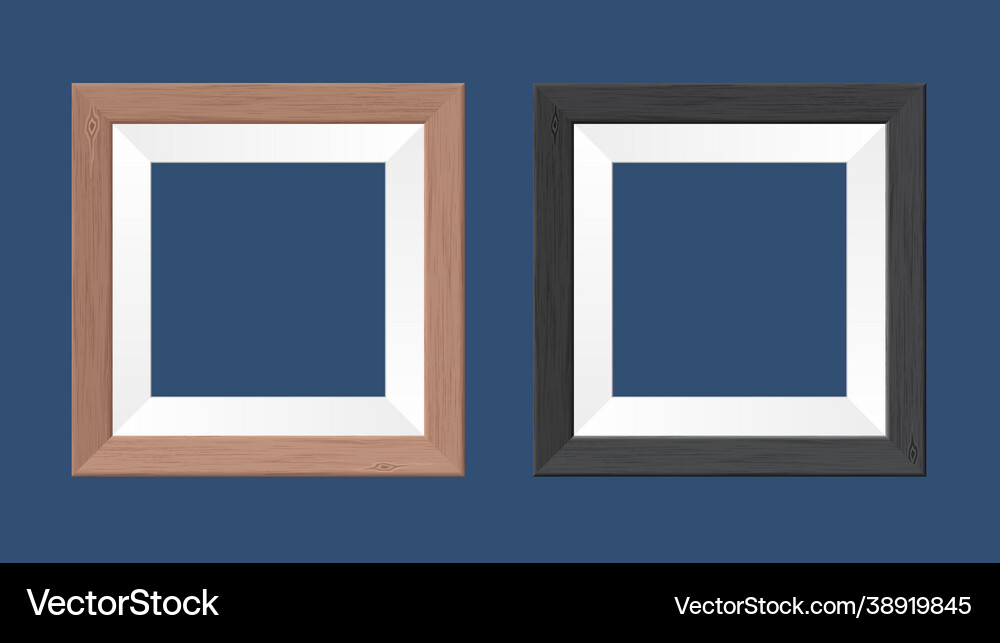 Template a couple square wooden frames Royalty Free Vector