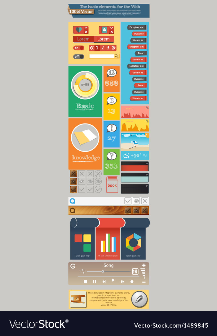 The basic elements for the Web Royalty Free Vector Image