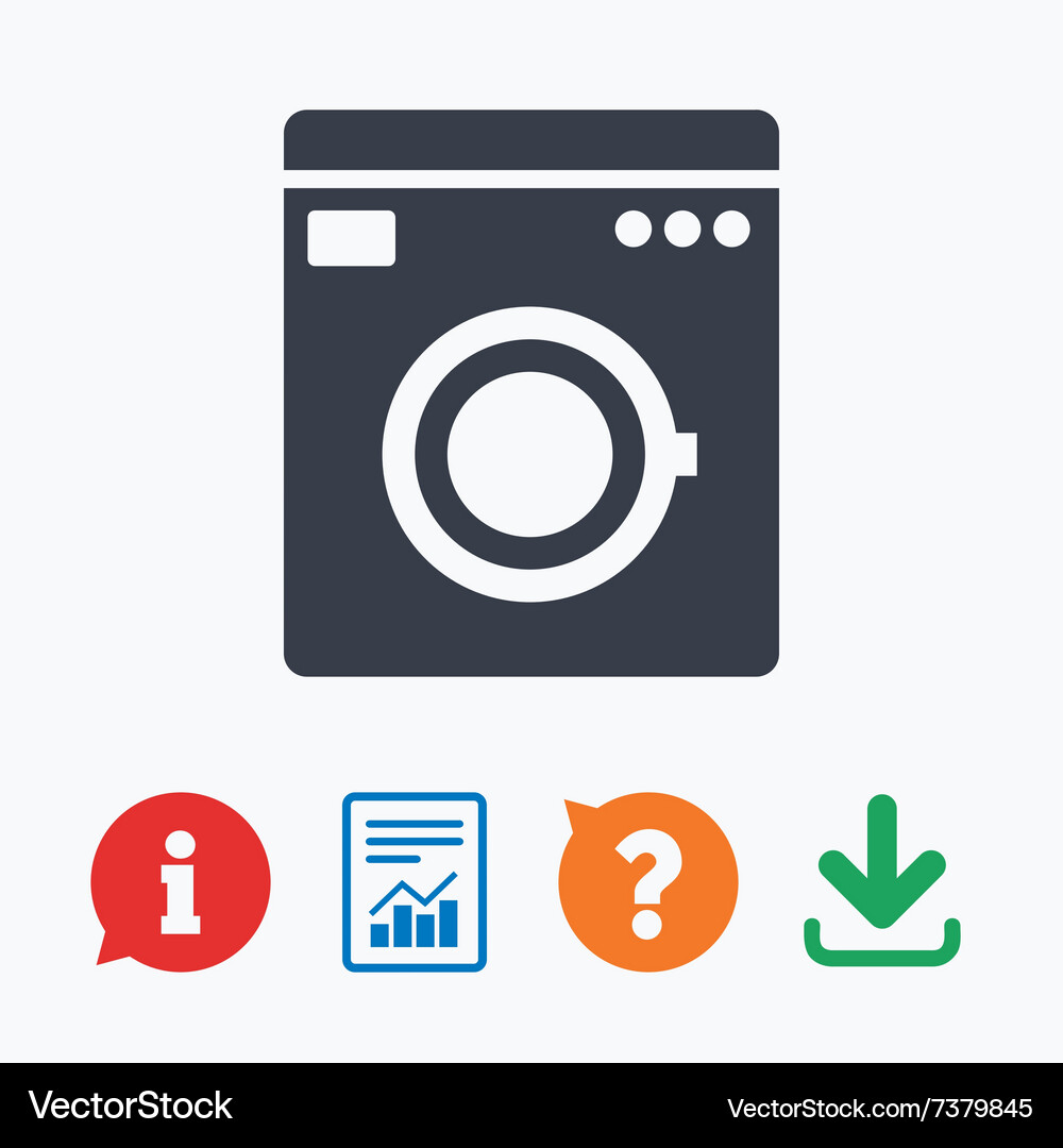 Washing machine icon home appliances symbol Vector Image