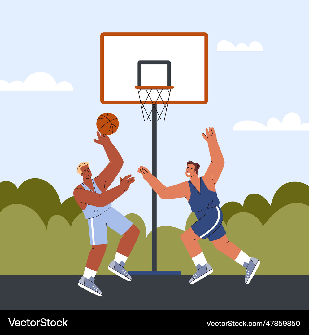 Basketball competition on the outside Royalty Free Vector