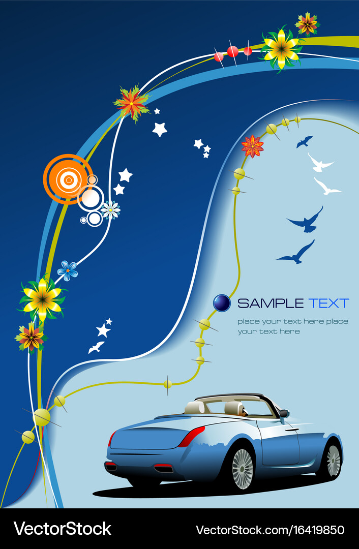Blue business background with car image Royalty Free Vector