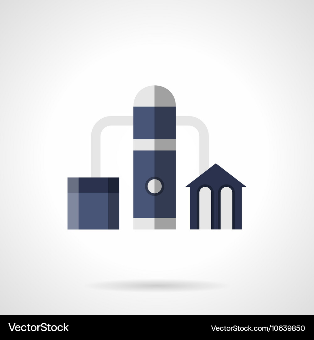 Gas refinery flat color icon Royalty Free Vector Image