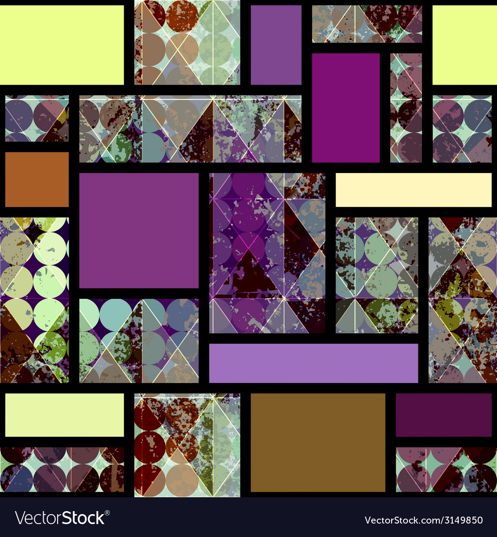 Geometric pattern with grunge elements Royalty Free Vector