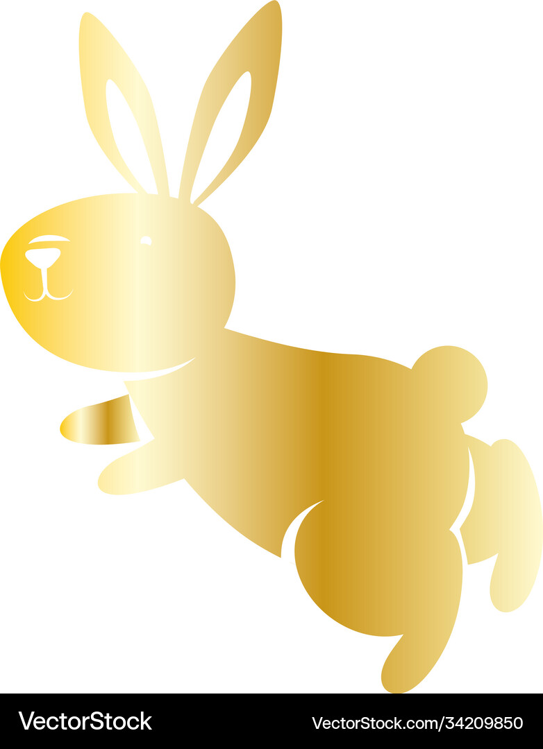Golden rabbit mid autumn icon Royalty Free Vector Image