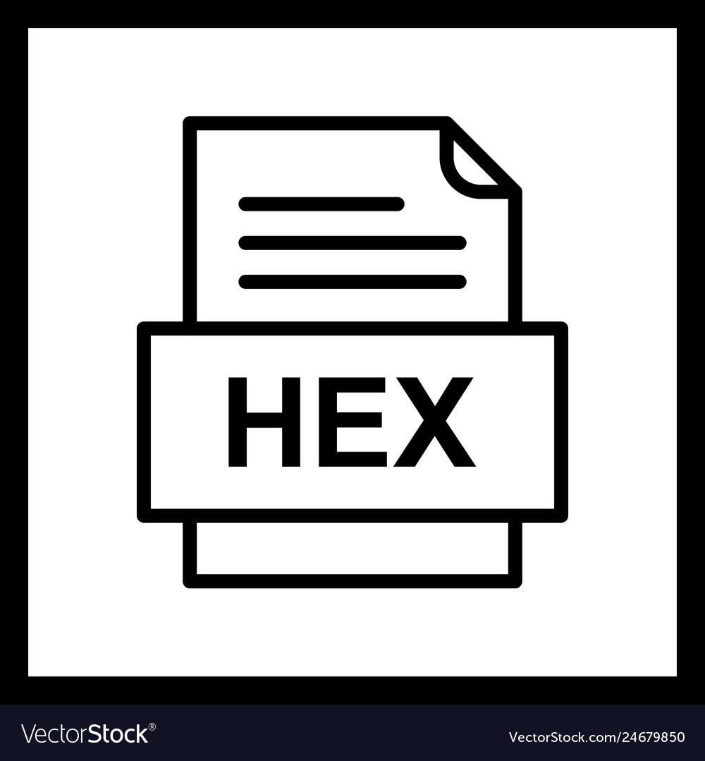 Hex file document icon Royalty Free Vector Image