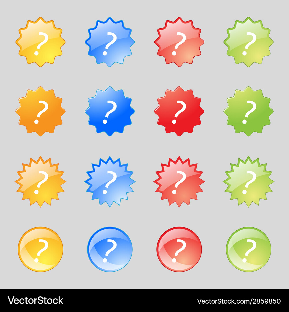 Question mark sign icon help symbol faq sign set Vector Image