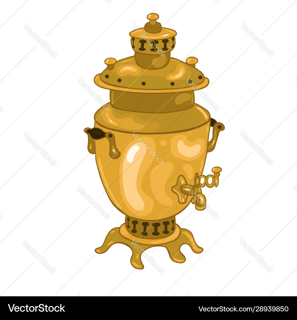 Russian samovar isolated on a white background Vector Image