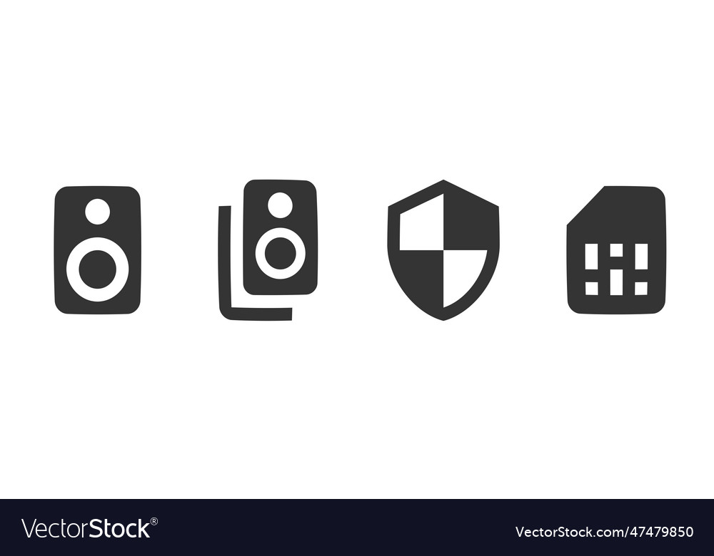 Set of 4 icons hardware line icons collection Vector Image