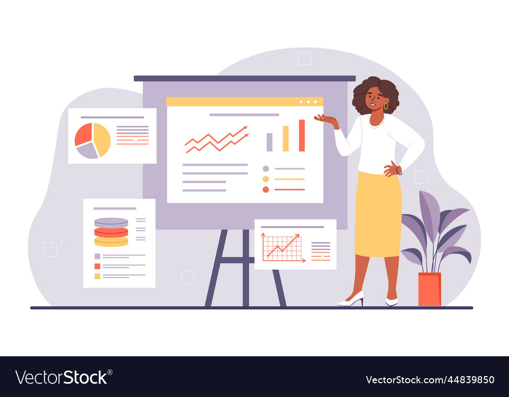 Website stats concept Royalty Free Vector Image