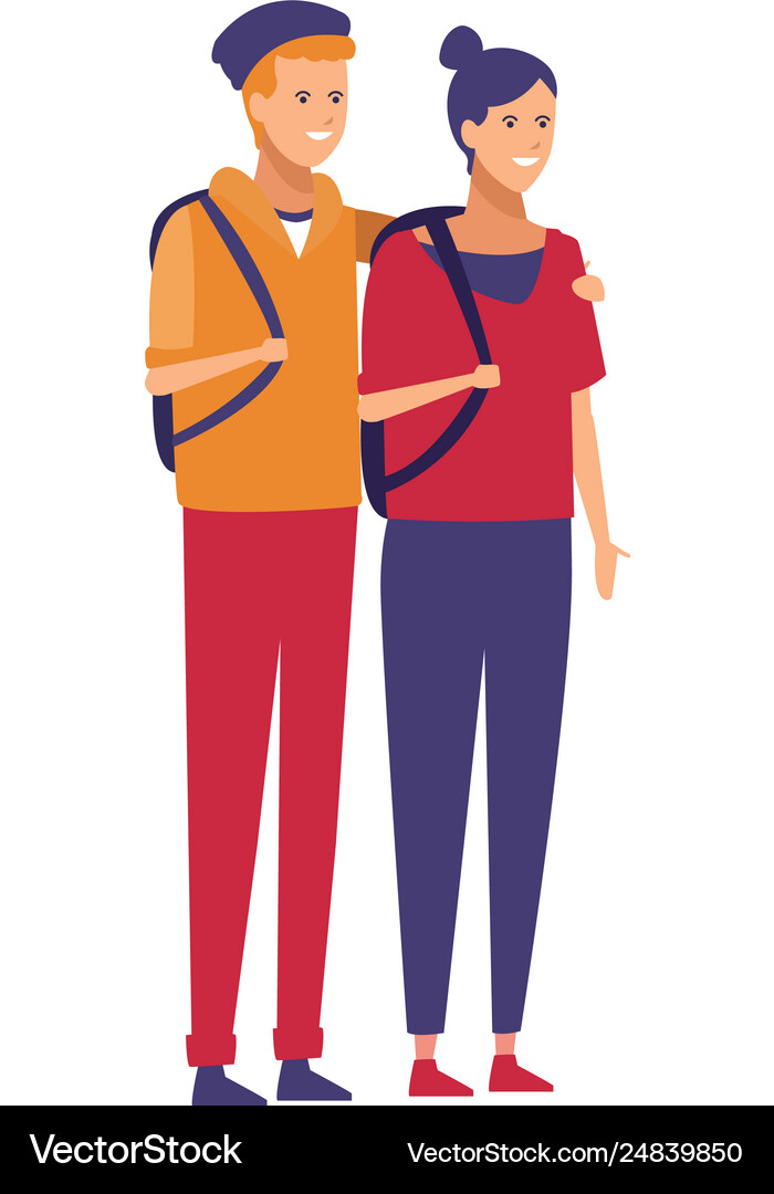 Young friends cartoon Royalty Free Vector Image