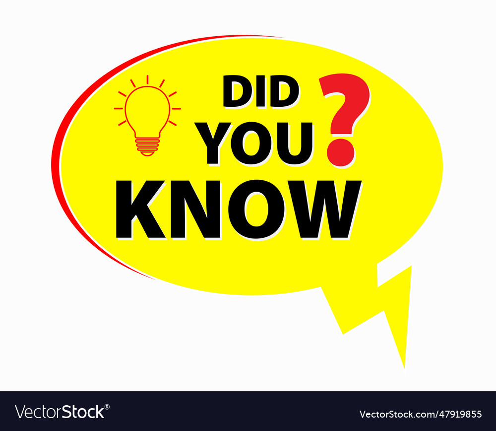 Did you know banner text Royalty Free Vector Image Did you know banner text Royalty Free Vector Image