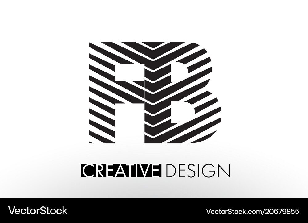 Fb f b lines letter design with creative elegant Vector Image