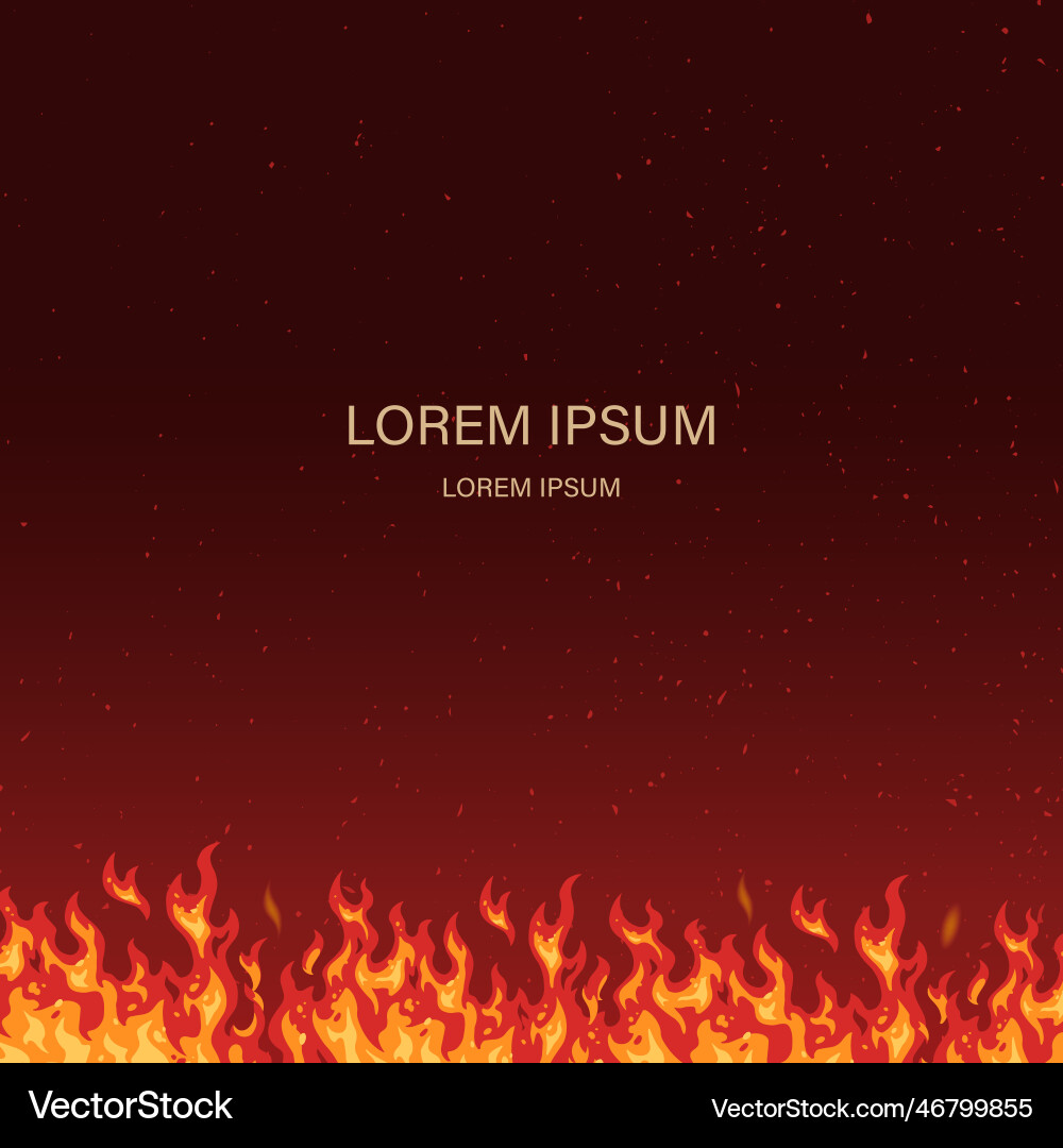 Fire flaming square colorful poster Royalty Free Vector