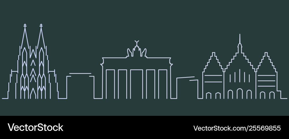 Germany simple line skyline and landmark Vector Image