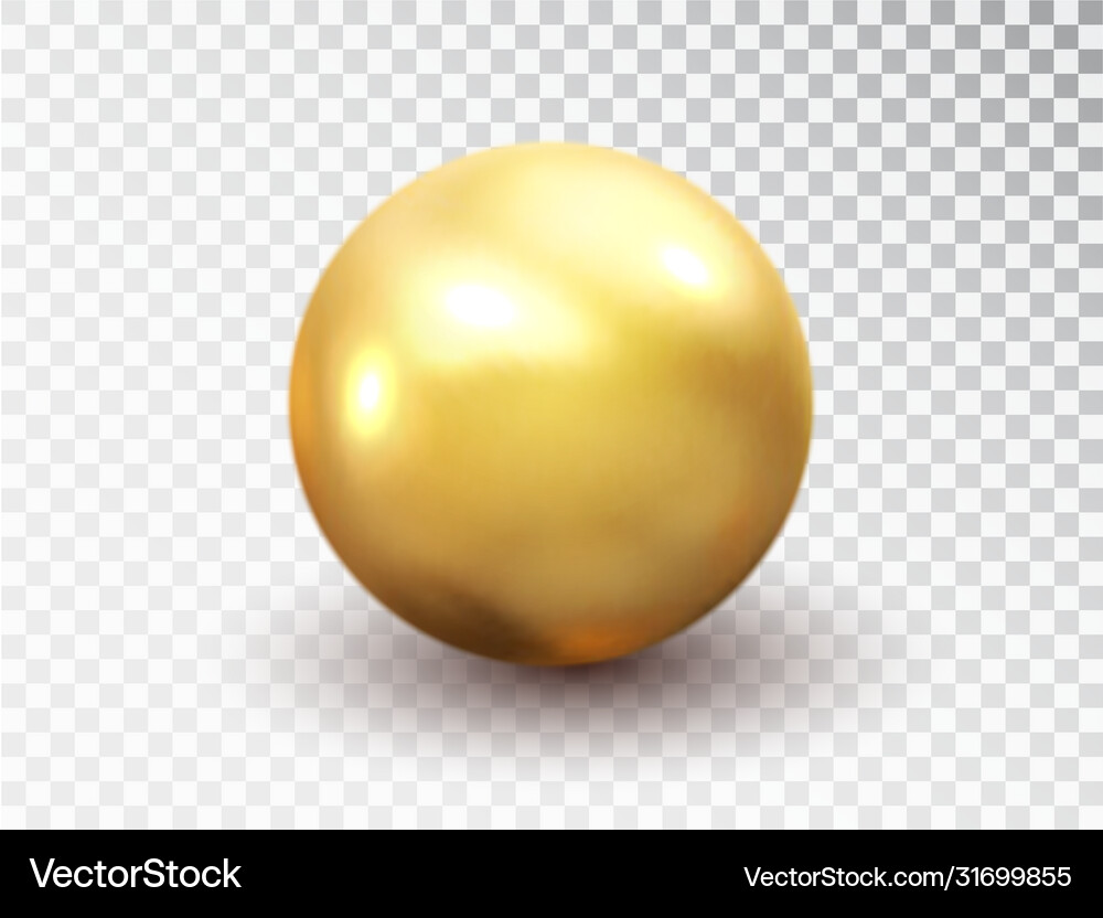 Golden sphere isolated on transparent background Vector Image