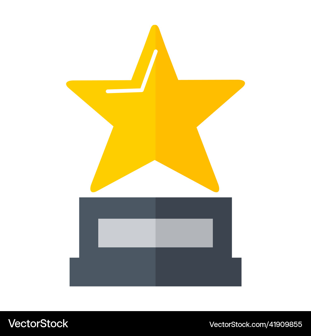 Golden star trophy isolated on white background Vector Image