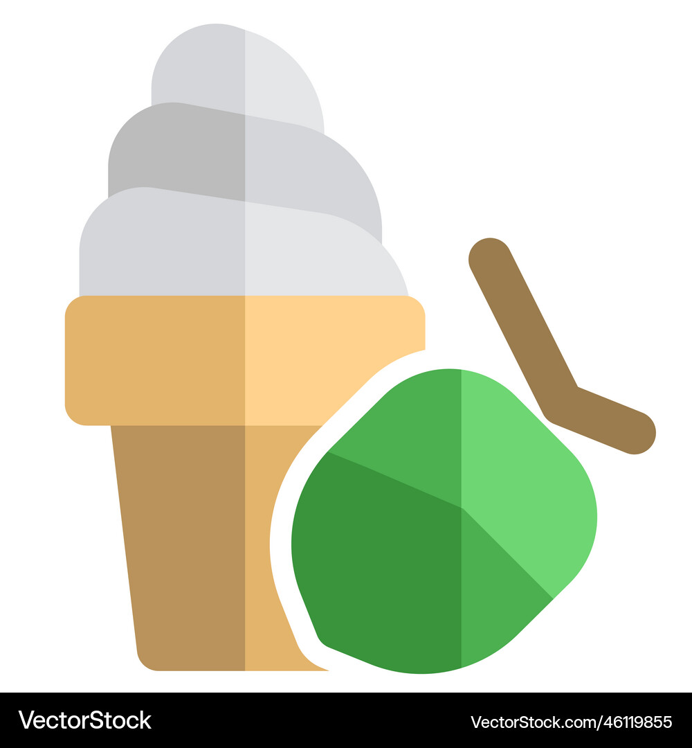 Healthy coconut served with delicious softy Vector Image