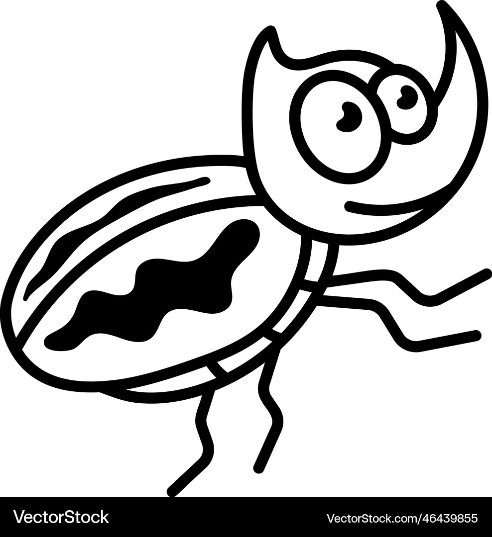 Horn beetle Royalty Free Vector Image - VectorStock