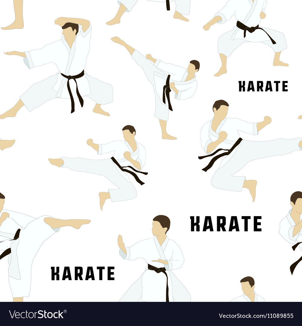 Karate set pattern Royalty Free Vector Image - VectorStock