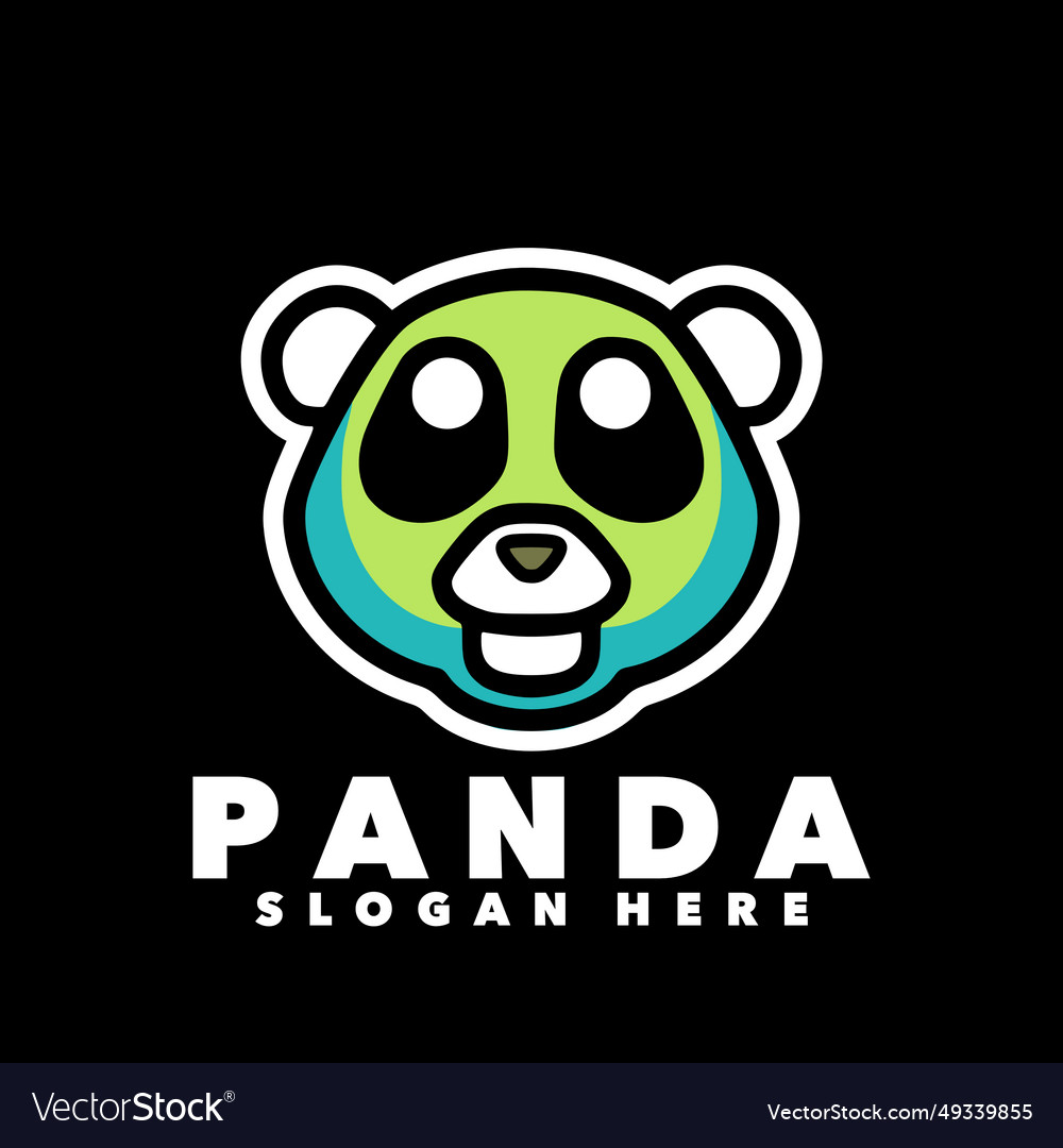 Panda head simple mascot cartoon logo Royalty Free Vector