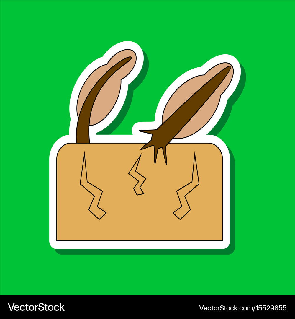 Paper sticker on stylish background earthquake Vector Image