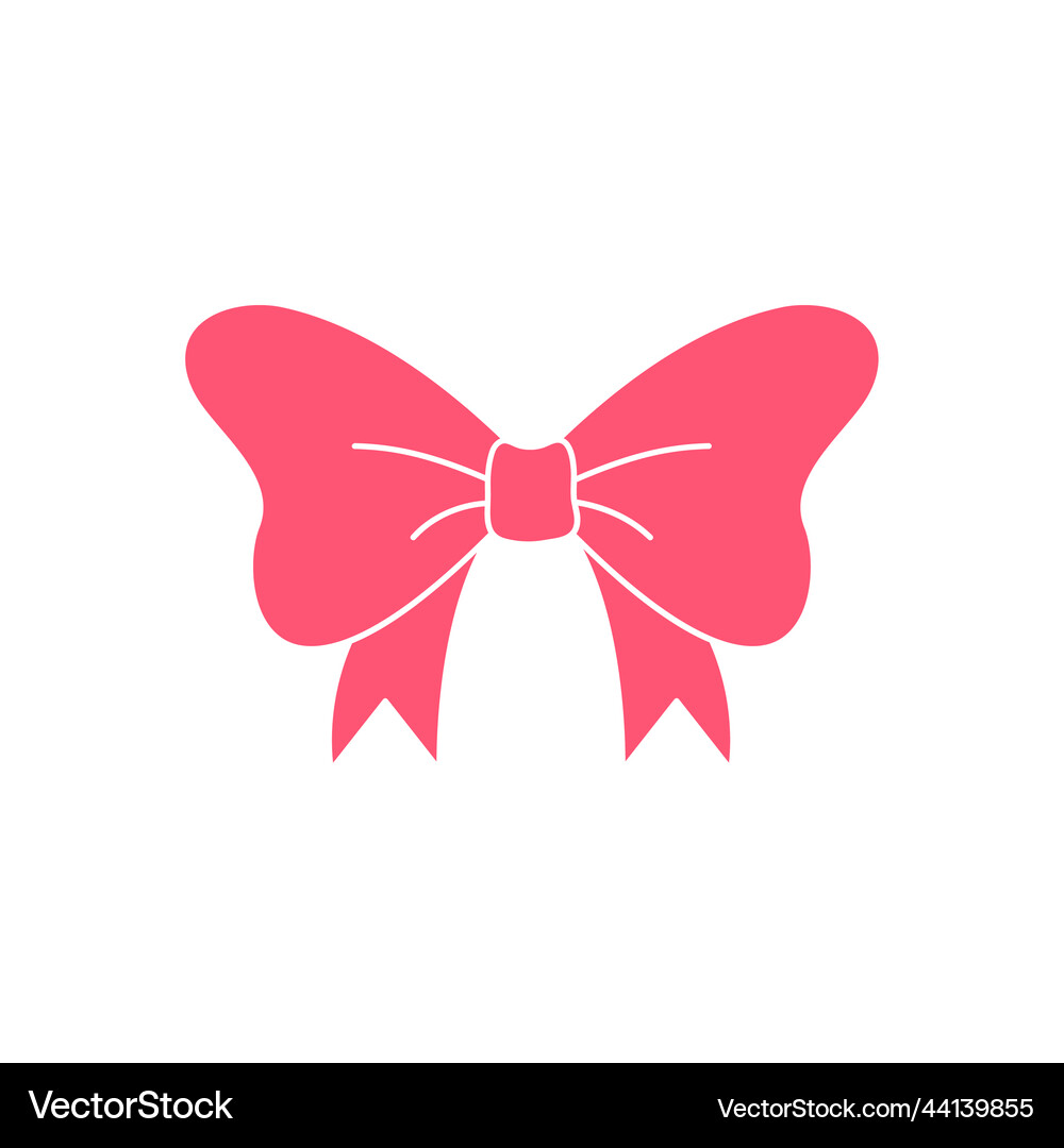 Pink bow design in various shapes isolated Vector Image
