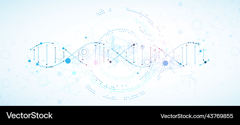Science template wallpaper or banner with a dna Vector Image