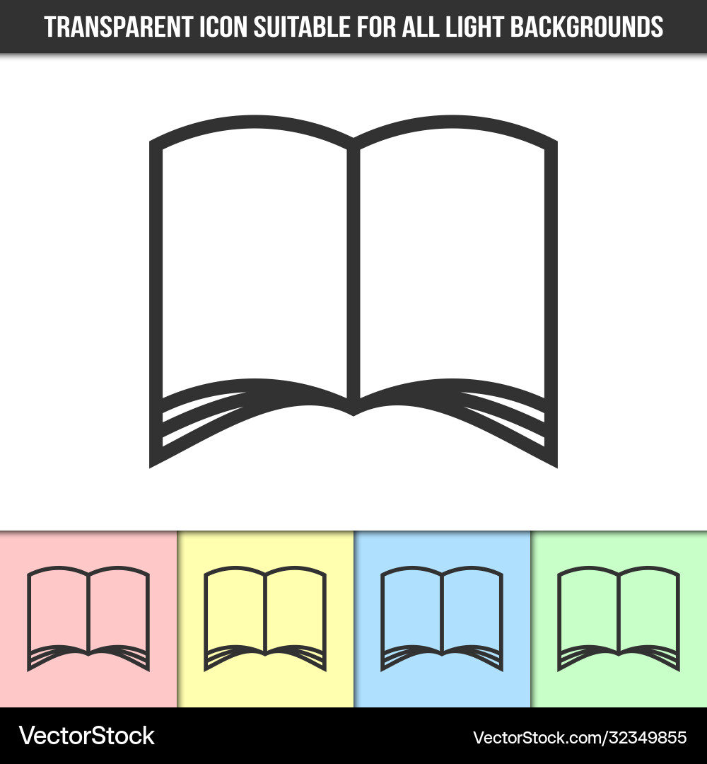 Simple outline transparent open book or brochure Vector Image