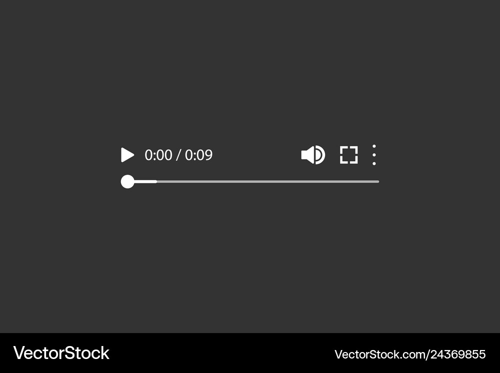 Template video player white color on black Vector Image