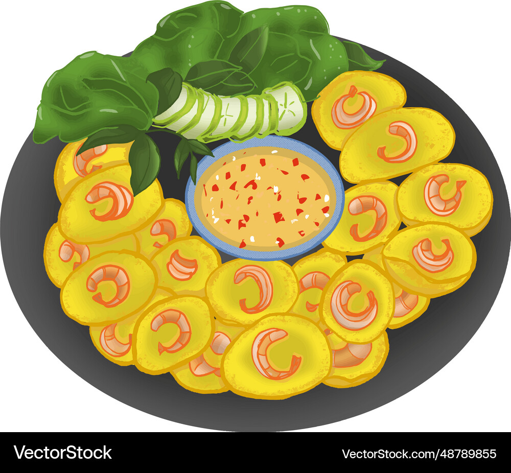 Vietnamese traditional cakes Royalty Free Vector Image