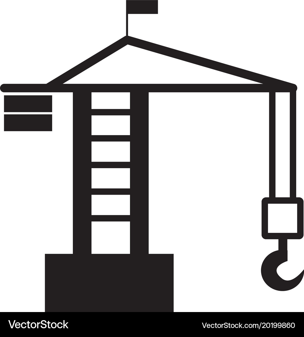 Building crane icon on white background tower Vector Image