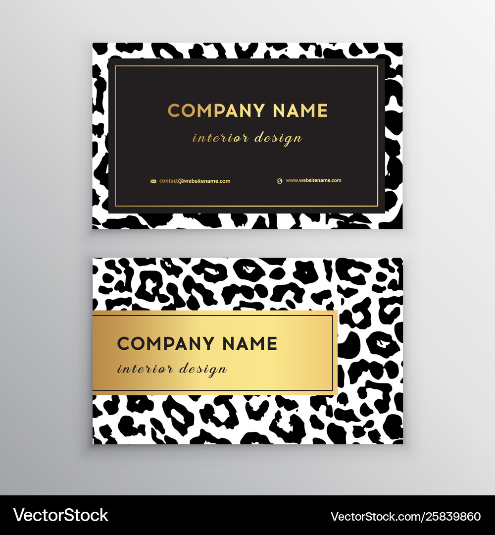 Business card trendy leopard pattern wild animals Vector Image