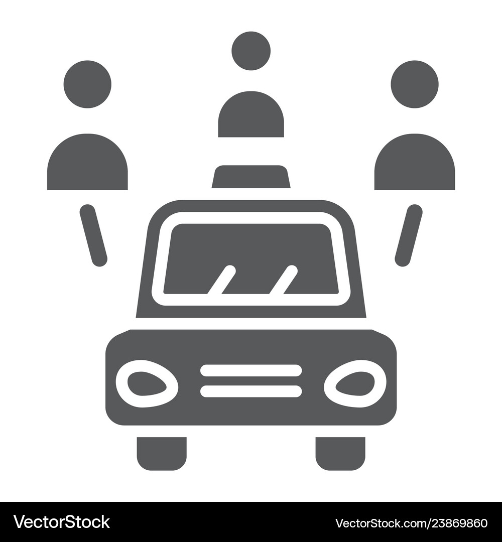 Car sharing glyph icon auto and people Royalty Free Vector