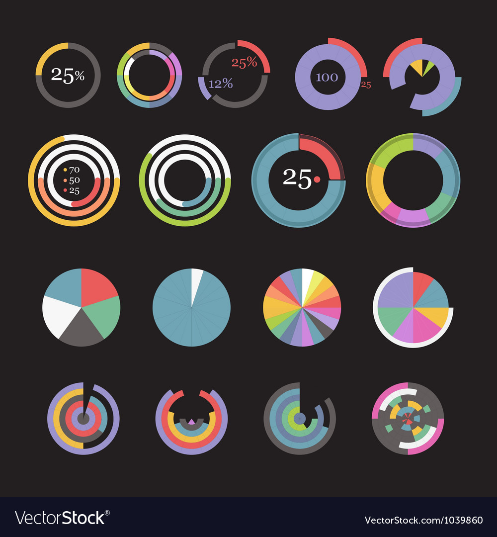 Circle chart templates collection Royalty Free Vector Image