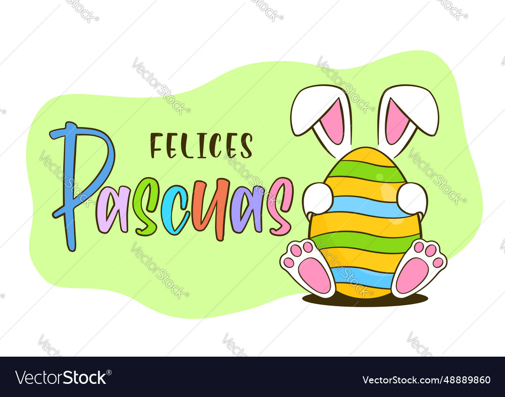 Colorful easter card concept in spanish Royalty Free Vector