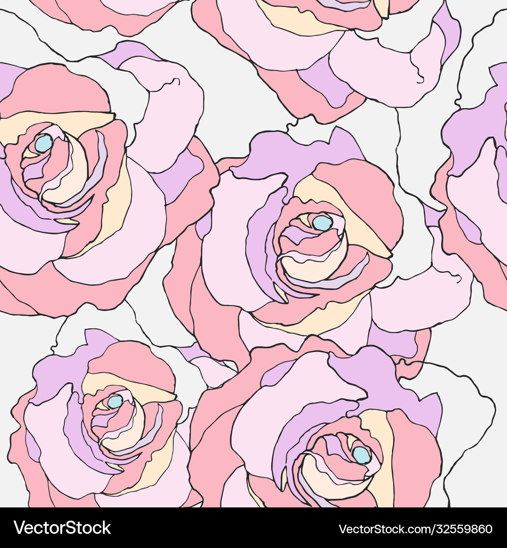 Colorful roses on white background Royalty Free Vector Image