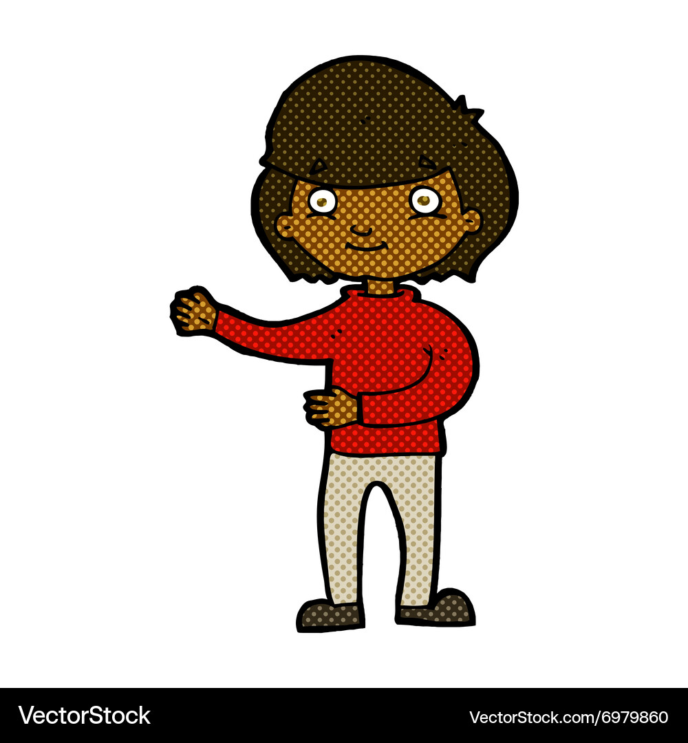 Comic cartoon happy person Royalty Free Vector Image