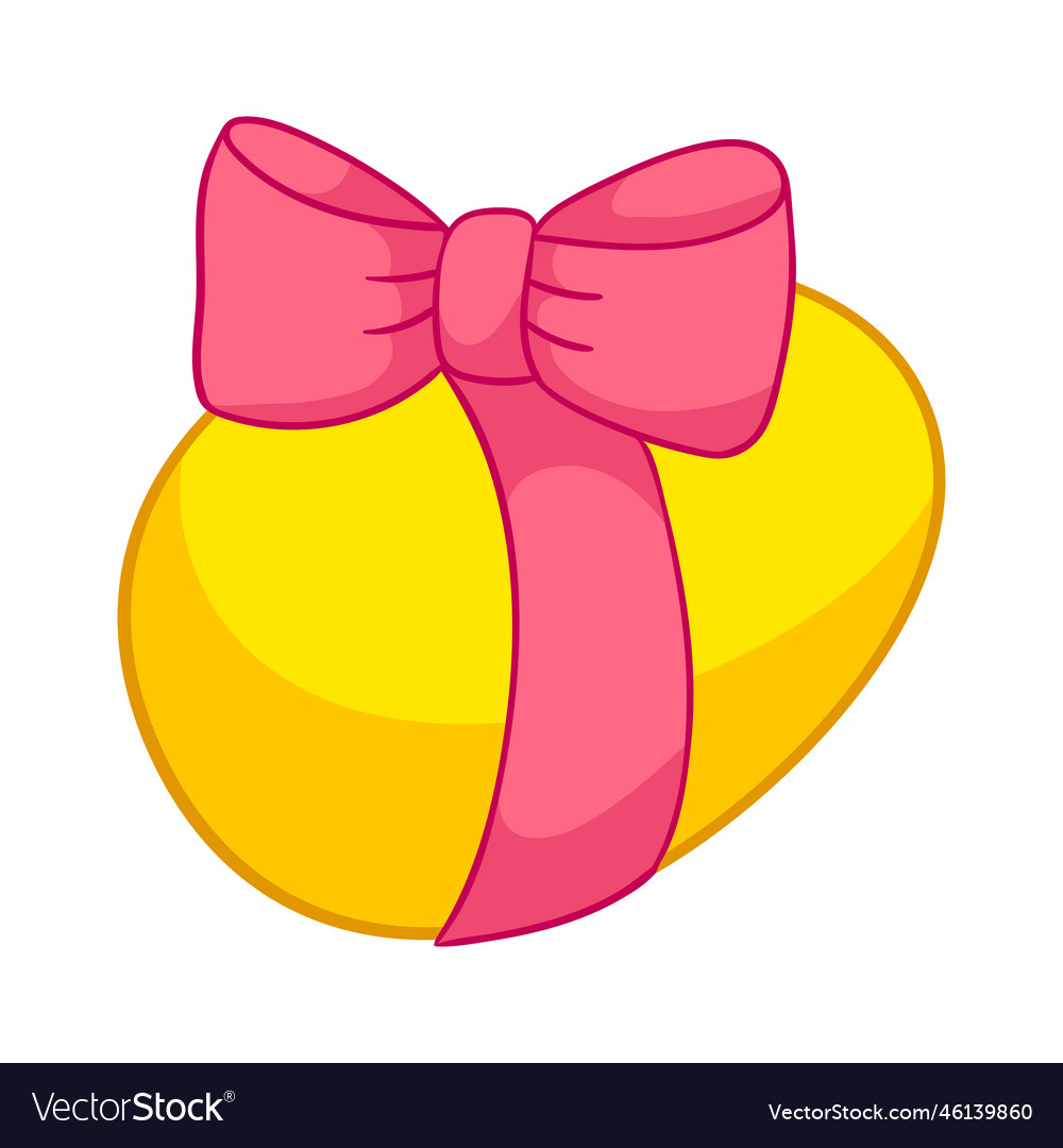 Cute easter egg with bow patterned Royalty Free Vector Image