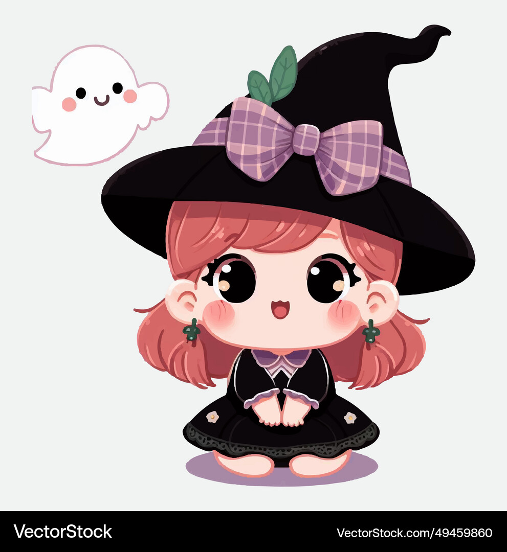 Halloween cute baby witch file Royalty Free Vector Image
